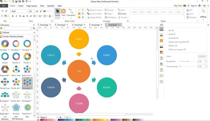 Basic Steps For Creating Circular Diagrams With Edraw Flow Chart Making
