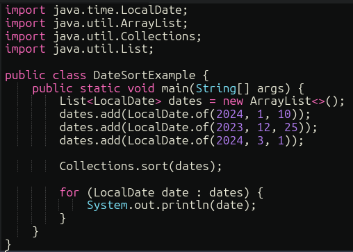 How To Sort Dates In Java Javatutorial Php Cn