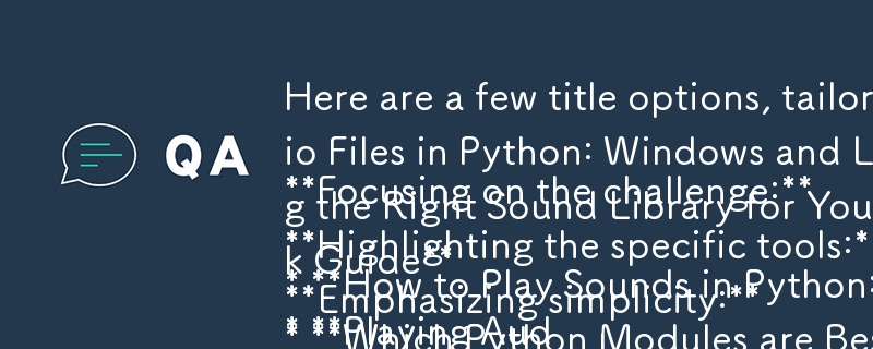 Here Are A Few Title Options Tailored To The Question Answer Format