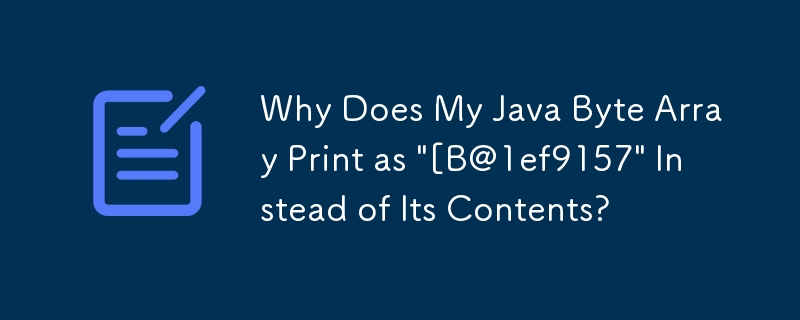 Why Does My Java Byte Array Print As B 1ef9157 Instead Of Its