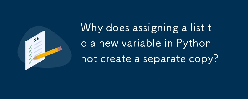 Why Does Assigning A List To A New Variable In Python Not Create A