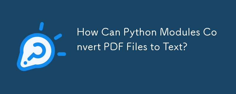 How Can Python Modules Convert PDF Files To Text Python Tutorial Php Cn