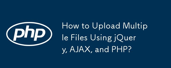 How To Upload Multiple Files Using Jquery Ajax And Php Php Tutorial