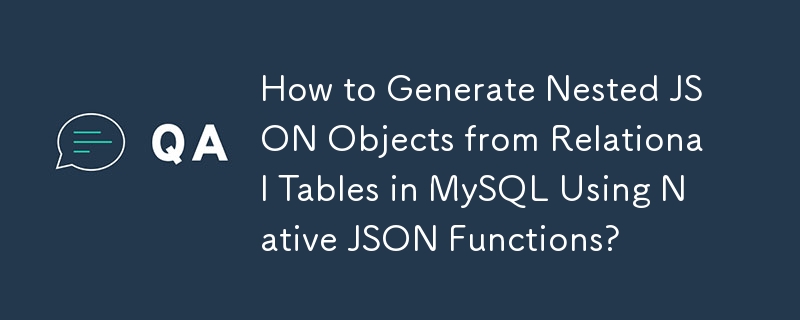 How To Generate Nested JSON Objects From Relational Tables In MySQL