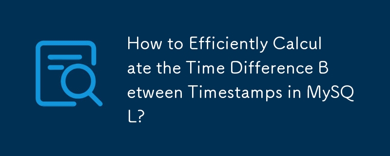 How To Efficiently Calculate The Time Difference Between Timestamps In