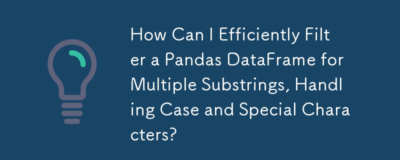 How Can I Efficiently Filter A Pandas DataFrame For Multiple Substrings