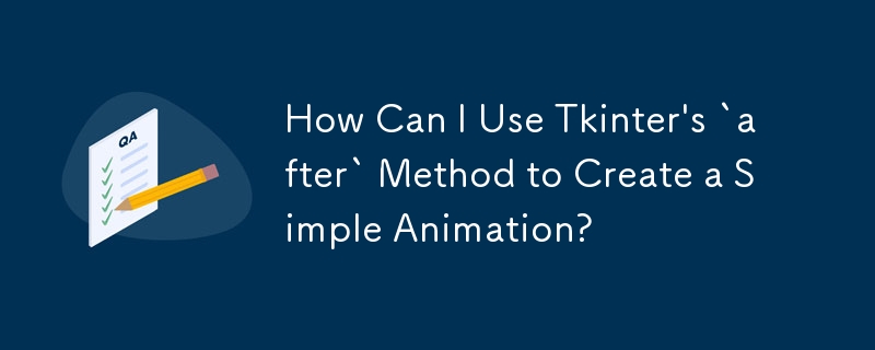 How Can I Use Tkinter S After Method To Create A Simple Animation