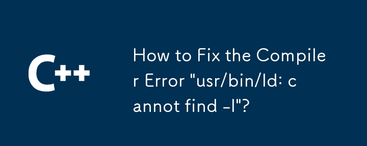 How To Fix The Compiler Error Usr Bin Ld Cannot Find L C Php Cn
