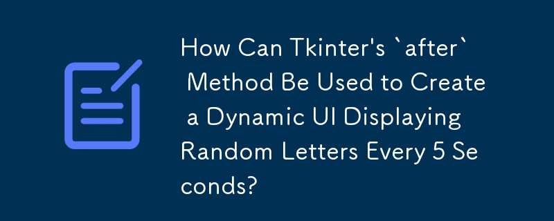 How Can Tkinter S After Method Be Used To Create A Dynamic Ui