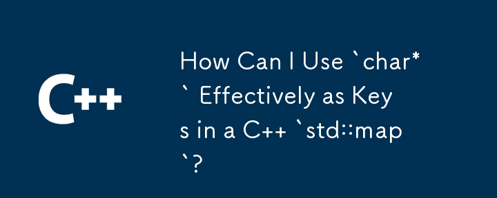 How Can I Use Char Effectively As Keys In A C Std Map C Php Cn