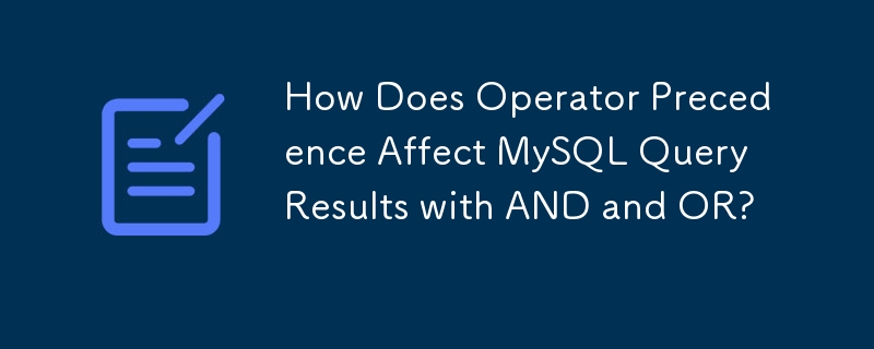 How Does Operator Precedence Affect Mysql Query Results With And And Or