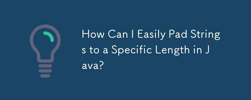 How Can I Easily Pad Strings To A Specific Length In Java JavaTutorial