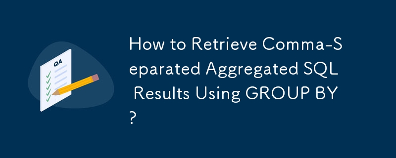 How To Retrieve Comma Separated Aggregated SQL Results Using GROUP BY