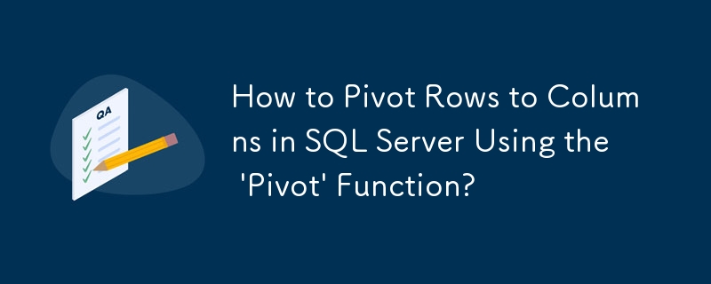 How To Pivot Rows To Columns In SQL Server Using The Pivot Function
