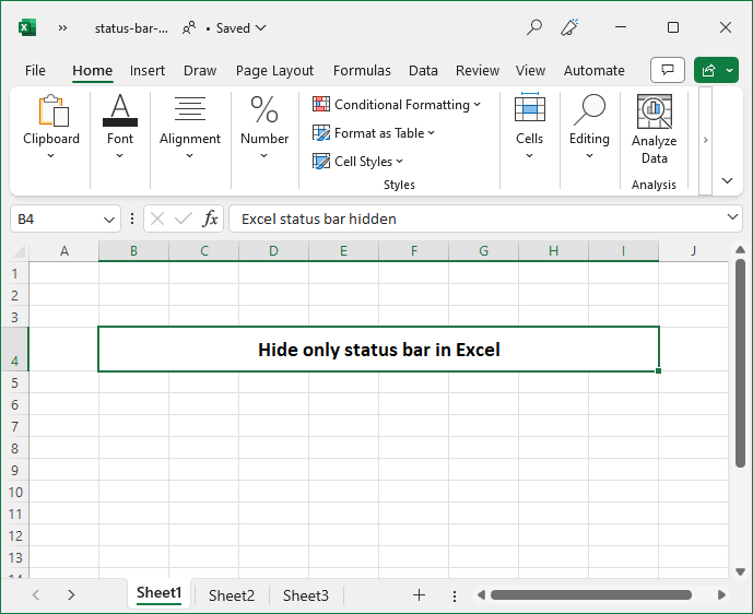 Excel Status Bar Missing How To Get It Back Excel Php Cn