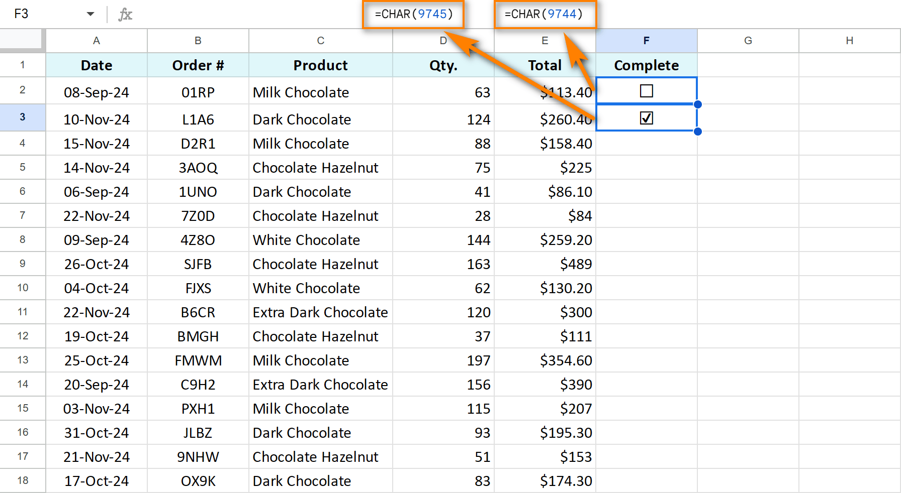 Add Edit Use And Delete Checkboxes In Google Sheets Excel Php Cn