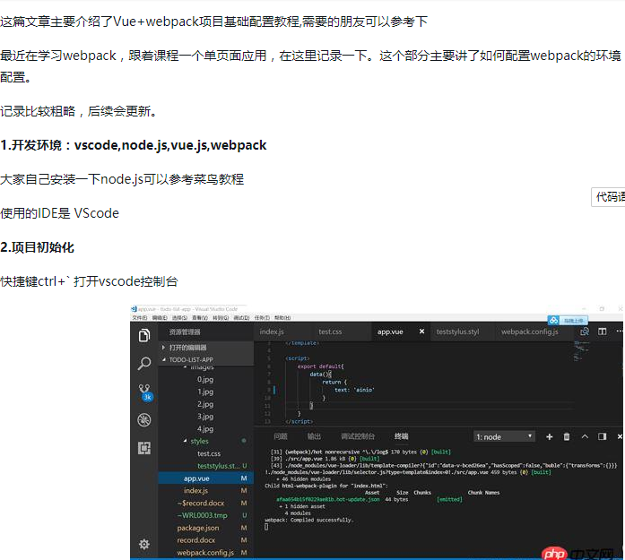 在Vue+webpack中詳細講解基礎配置-js教程-PHP中文網