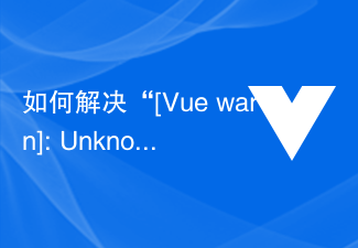 How To Solve Vue Warn Unknown Custom Element Error Vue Js Php Cn