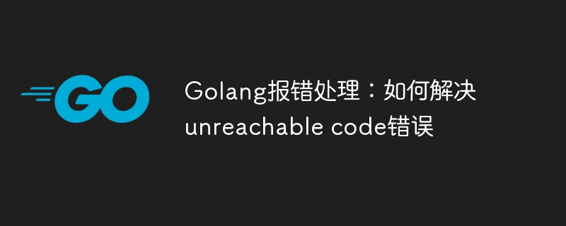 Golang Error Handling How To Solve Unreachable Code Errors Golang Php Cn