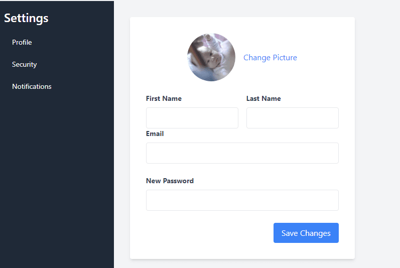 Creating A Responsive Profile Settings Ui With Tailwind Css Css Tutorial Phpcn
