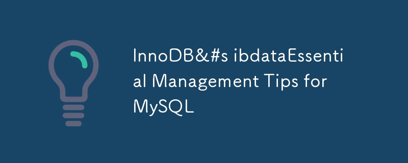 InnoDB&s ibdata MySQL 管理要點-mysql教程-PHP中文網