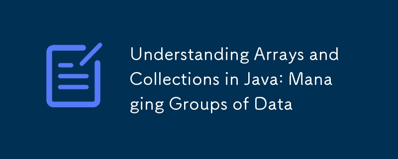 Understanding Arrays and Collections in Java: Managing Groups of Data-javaTutorial-php.cn