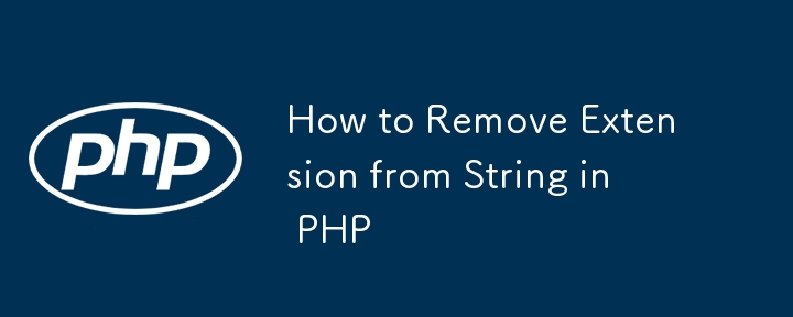 How To Remove Extension From String In Php Php Tutorial Phpcn 8796
