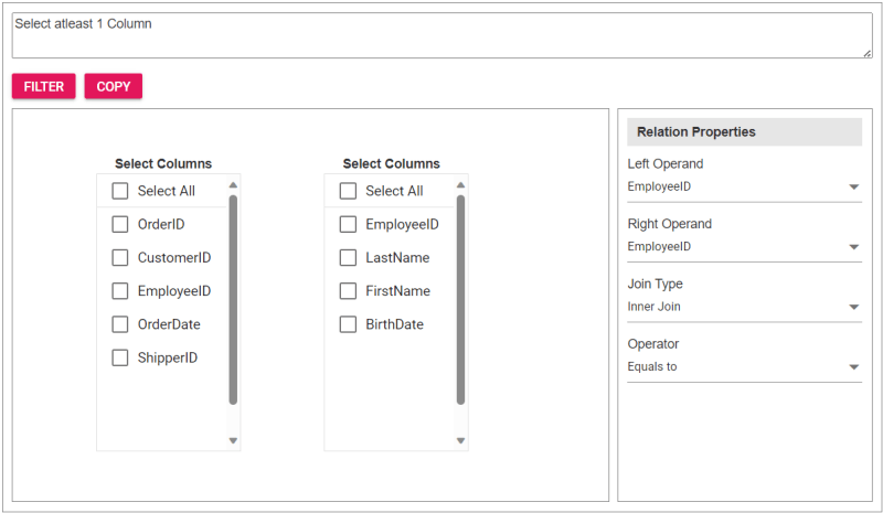 How To Join Two Tables Using Javascript Query Builder Js Tutorial Phpcn