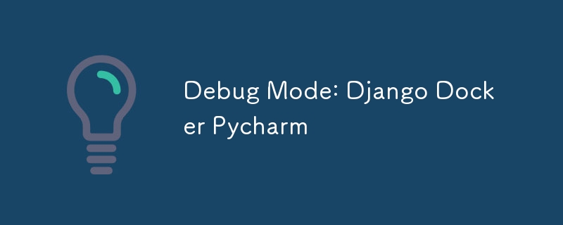 调试模式：Django Docker Pycharm-Python教程-PHP中文网