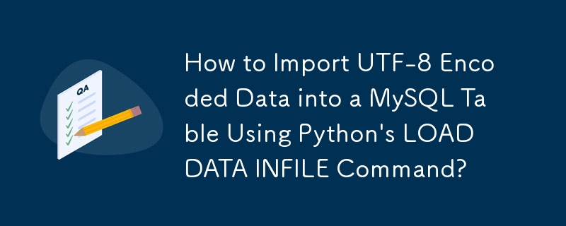 How To Import Utf 8 Encoded Data Into A Mysql Table Using Pythons Load Data Infile Command 0363