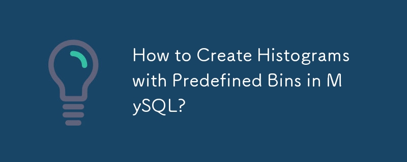 How to Create Histograms with Predefined Bins in MySQL?-Mysql Tutorial-php.cn