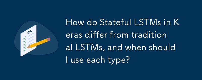 How do Stateful LSTMs in Keras differ from traditional LSTMs, and when should I use each type ...