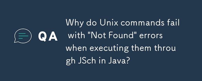 Why Do Unix Commands Fail With Not Found Errors When Executing Them Through Jsch In Java 9571