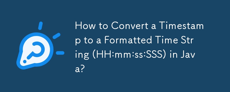 How To Convert A Timestamp To A Formatted Time String Hhmmsssss In 8580