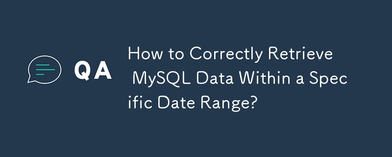 How to Correctly Retrieve MySQL Data Within a Specific Date Range?-Mysql Tutorial-php.cn