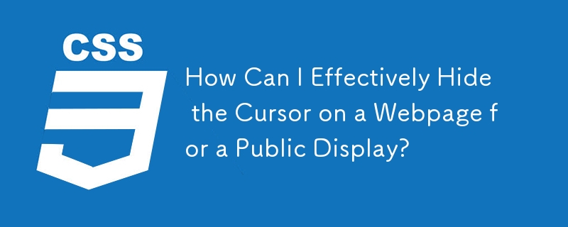 How Can I Effectively Hide the Cursor on a Webpage for a Public Display?-CSS Tutorial-php.cn