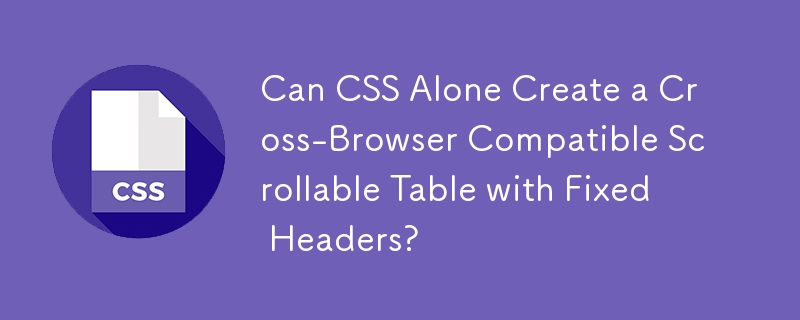 Can CSS Alone Create a Cross-Browser Compatible Scrollable Table with Fixed Headers?-CSS ...