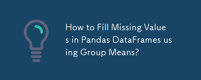 如何使用群組平均值填入 Pandas DataFrame 中的缺失值？-Python教學-PHP中文網