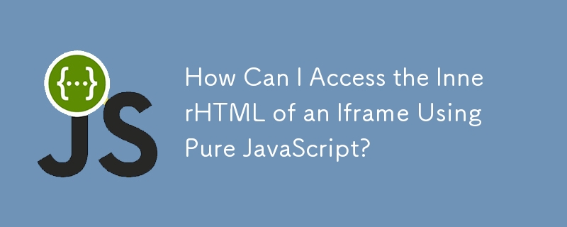 How Can I Access The Innerhtml Of An Iframe Using Pure Javascript Js Tutorial Phpcn