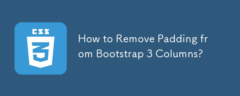 How to Remove Padding from Bootstrap 3 Columns?-CSS Tutorial-php.cn