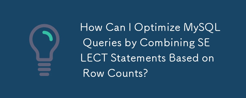 如何根據行數組合 SELECT 語句來最佳化 MySQL 查詢？-mysql教程-PHP中文網