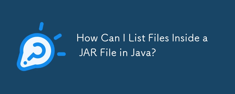 How Can I List Files Inside a JAR File in Java?-javaTutorial-php.cn