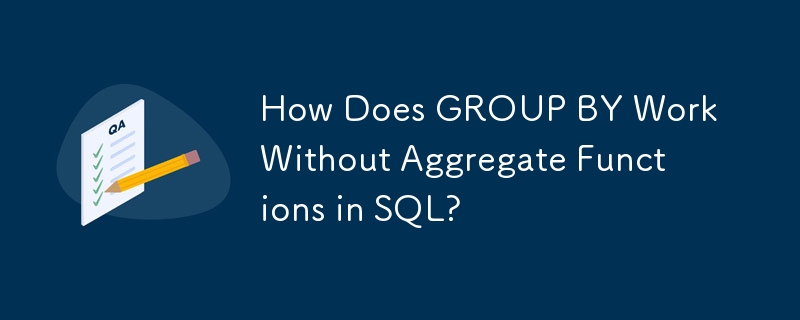 How Does GROUP BY Work Without Aggregate Functions in SQL?-Mysql Tutorial-php.cn
