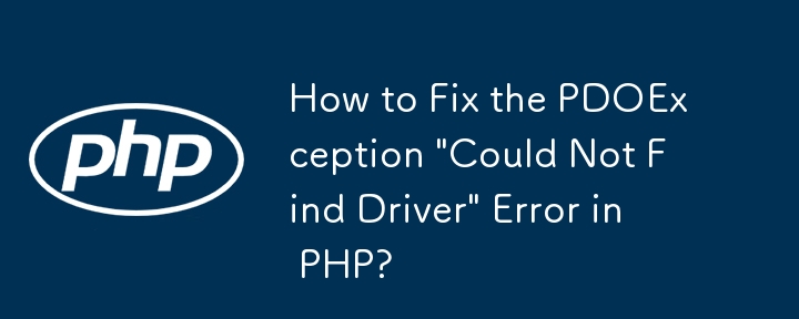 How To Fix The Pdoexception Could Not Find Driver Error In Php Php Tutorial Phpcn 1815