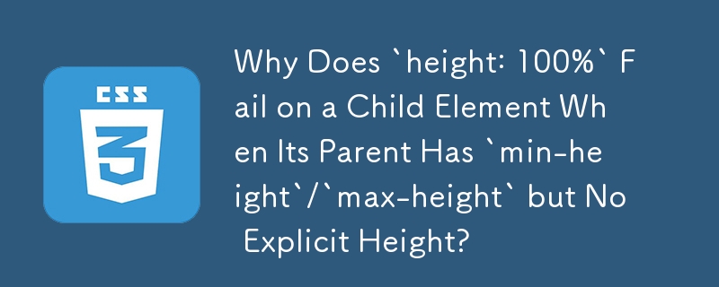 Why Does `height: 100%` Fail on a Child Element When Its Parent Has `min-height`/`max-height ...