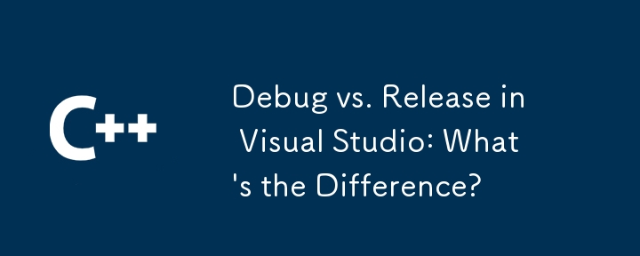 Debug vs. Release in Visual Studio: What's the Difference?-C++-php.cn