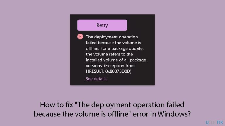 How to fix 'The deployment operation failed because the volume is offline' error in Windows ...
