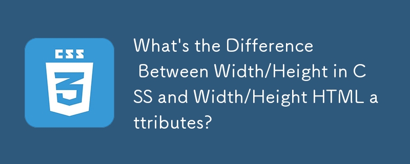 What S The Difference Between Width Height In Css And Width Height Html Attributes Css Tutorial