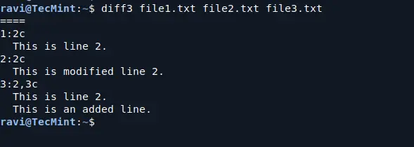 How To Compare And Merge Files Using Diff3 Command On Linux Linux Phpcn 7353