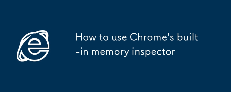 How to use Chrome's built-in memory inspector-Browser-php.cn